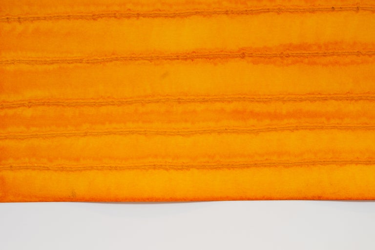 Sohan Qadri - Vibrant saffron yellow abstract ink and dye painting on ...