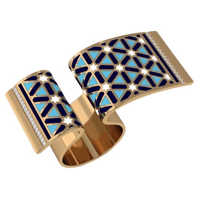 Customizable SOHNAA 18kt Gold Diamond Enamel Miraas Alaara Open Book ...