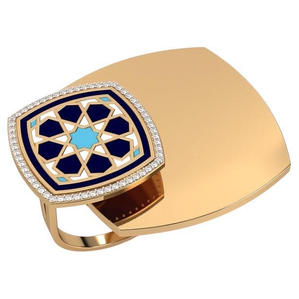 Customizable SOHNAA 18kt Gold Diamond Enamel Miraas Gulsen Cushion ...