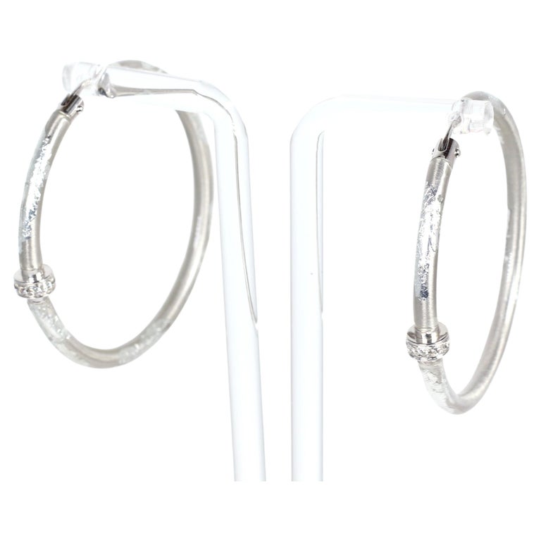 Soho Sterling Silver and Diamond Enamel Hoops For Sale at 1stDibs