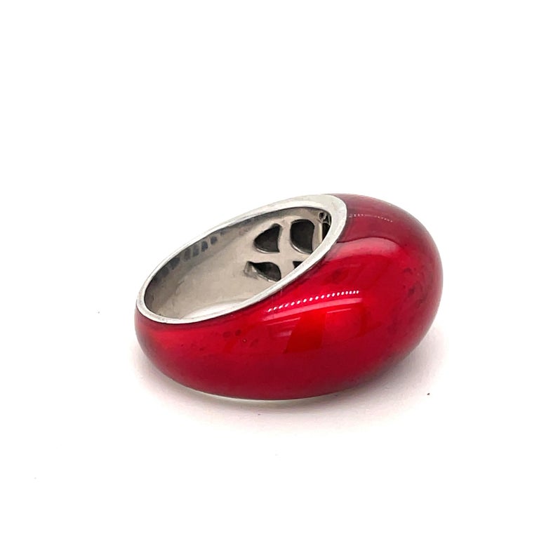 Soho Sterling Silver Red Enamel Ring For Sale at 1stDibs