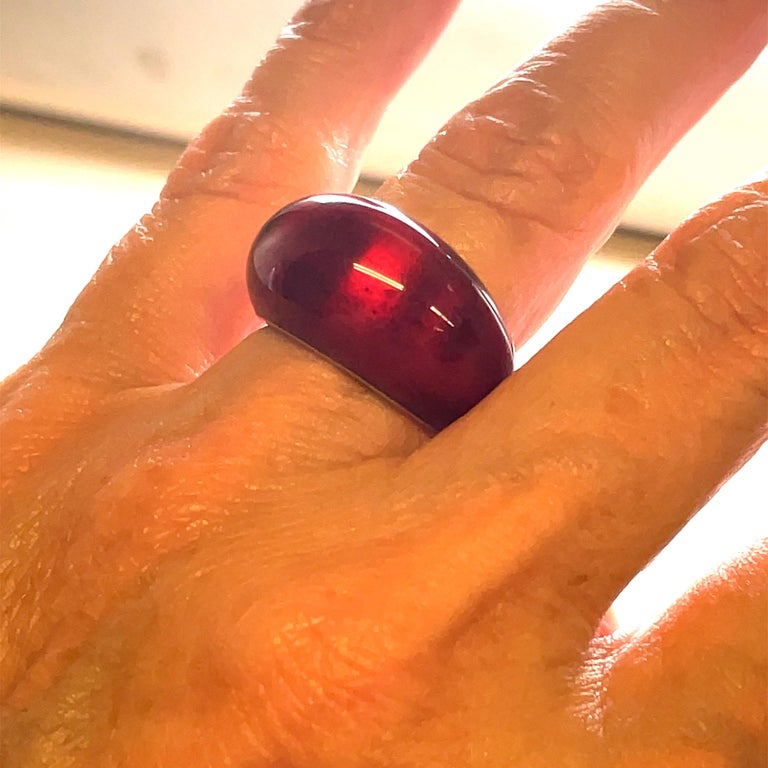 Soho Sterling Silver Red Enamel Ring For Sale at 1stDibs