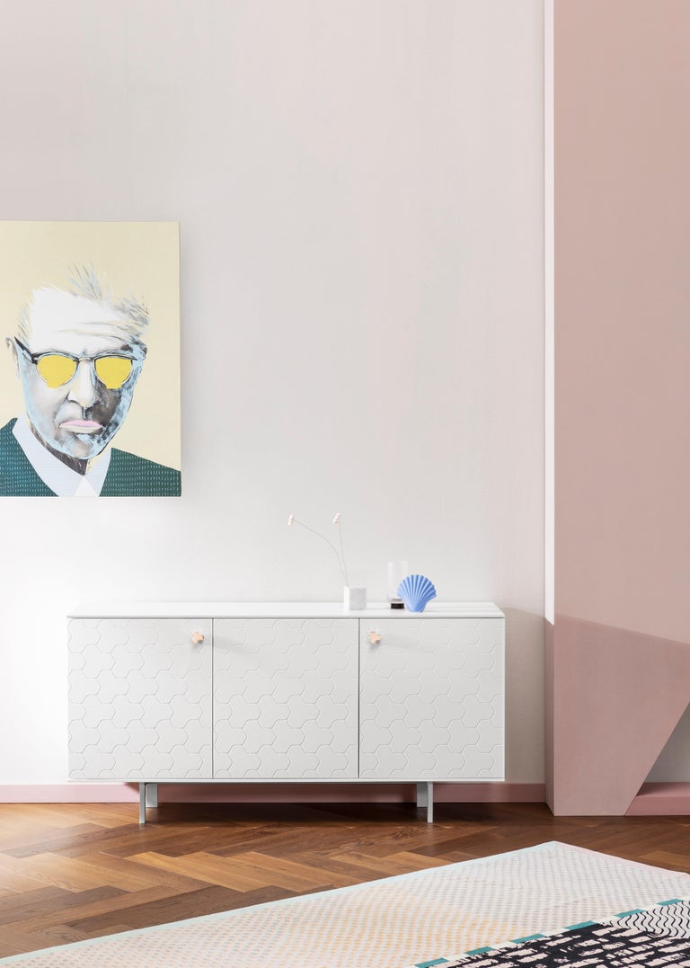 Customizable Soko 3-Cabinets in Lacquered Structure and Copper Handle ...