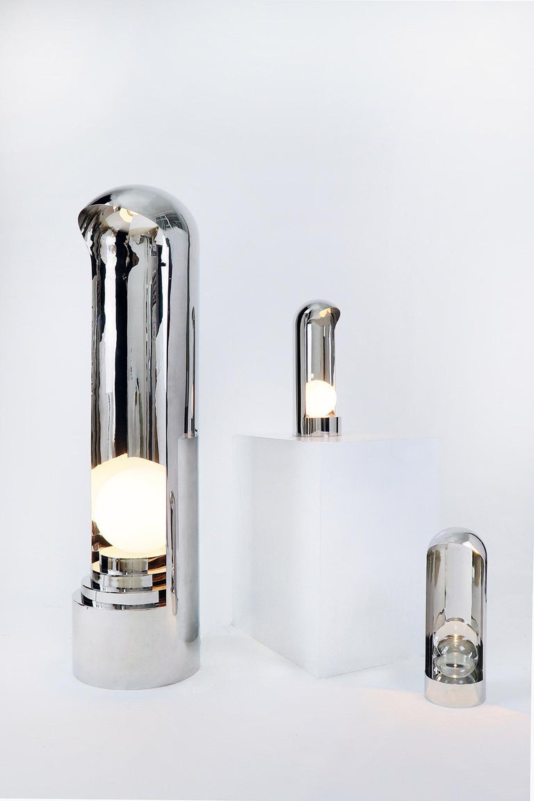 Sol Sanctuary Floor Lamp with Hand-Blown Opaline Bulb For Sale at 1stDibs