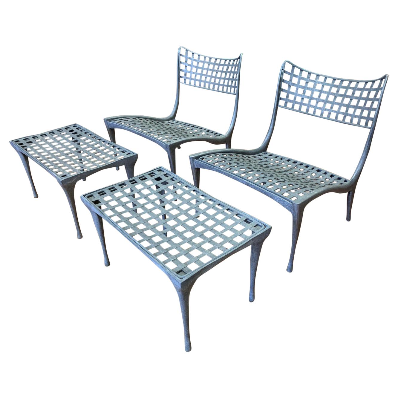Sol Y Luna Aluminum Outdoor Lounge Chairs and Ottomans by Brown Jordan ...