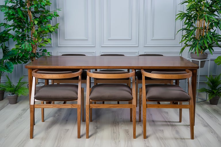 Solana Dark Brown Solid Wood Dining Table For Sale at 1stDibs