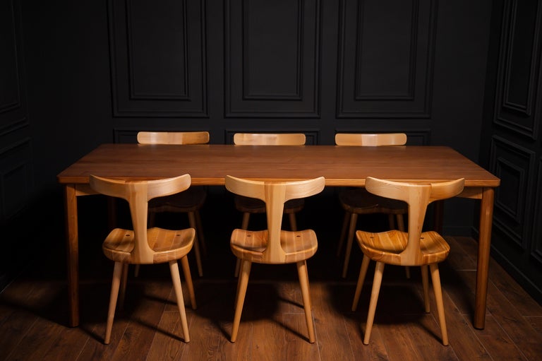 Solana Light Brown Solid Wood Dining Table For Sale at 1stDibs