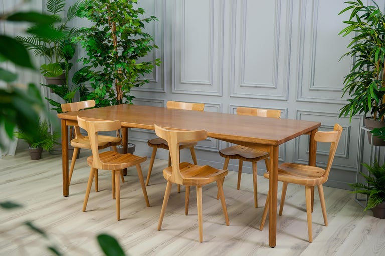 Solana Light Brown Solid Wood Dining Table For Sale at 1stDibs