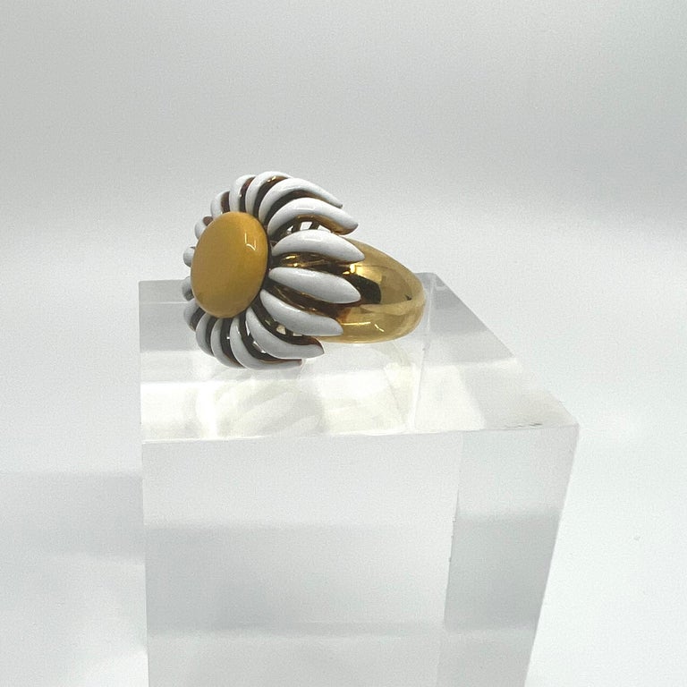 Solange Azagury-Partridge Enamel and Yellow Gold Daisy Ring 2010 For ...