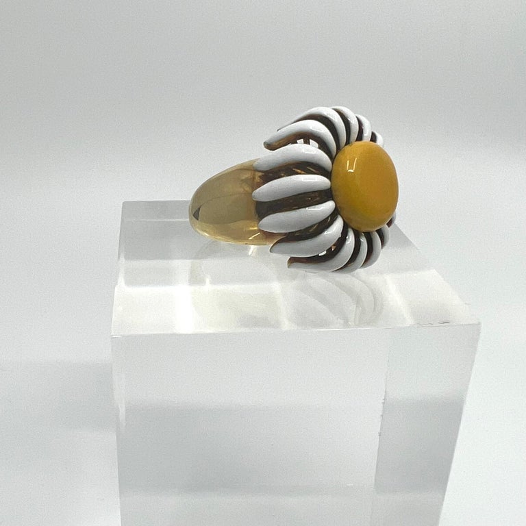 Solange Azagury-Partridge Enamel and Yellow Gold Daisy Ring 2010 For ...