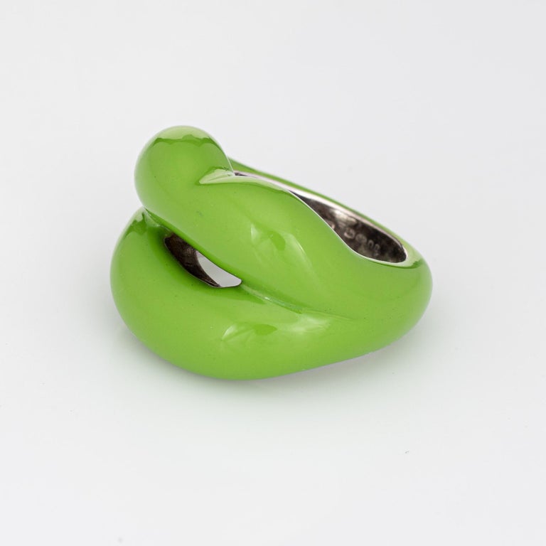 Solange Azagury Partridge Green Hot Lips Ring Sterling Silver Estate ...