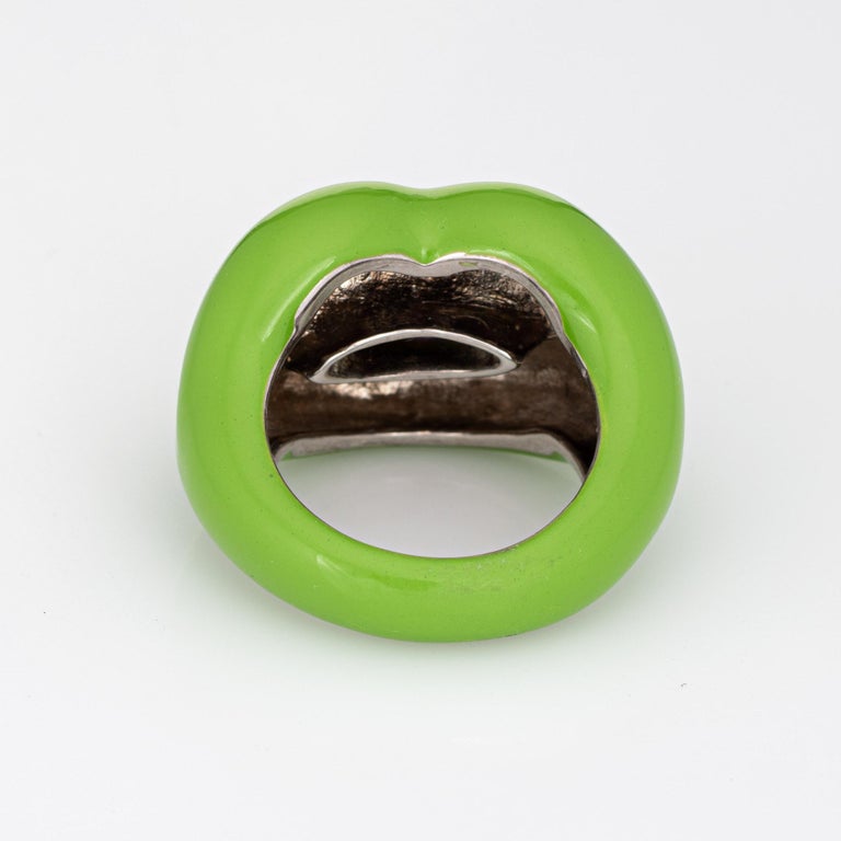 Solange Azagury Partridge Green Hot Lips Ring Sterling Silver Estate ...