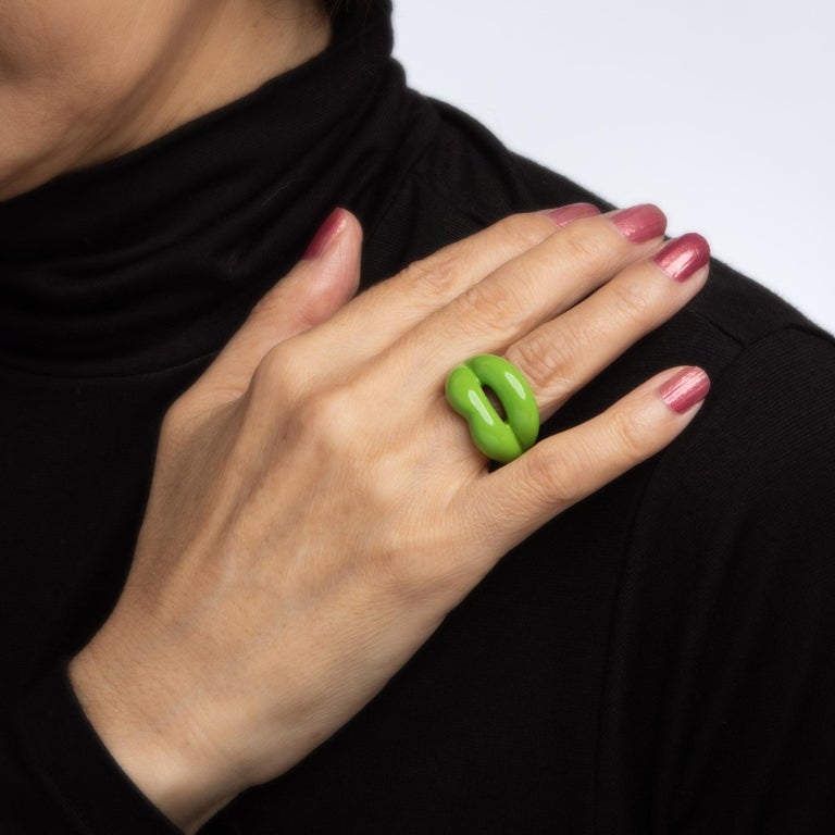 Solange Azagury Partridge Green Hot Lips Ring Sterling Silver Estate ...