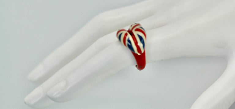 Solange Azagury Partridge "Hot Lips" Enamel Union Jack Ring For Sale at ...