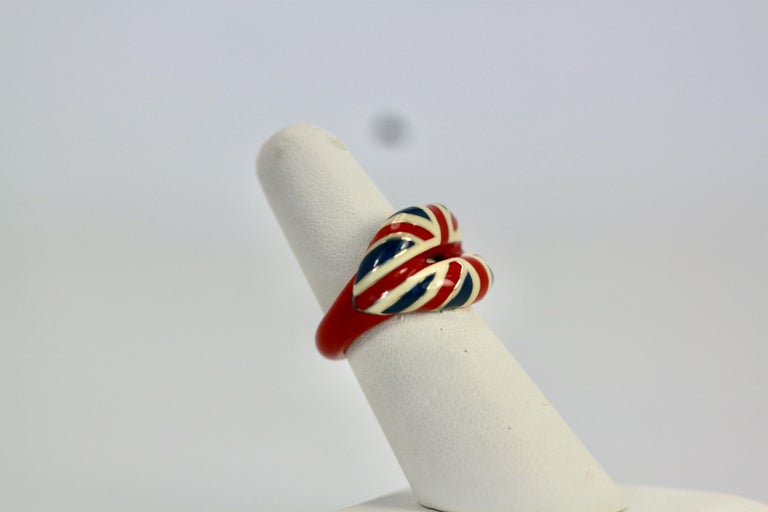Solange Azagury Partridge "Hot Lips" Enamel Union Jack Ring For Sale at ...