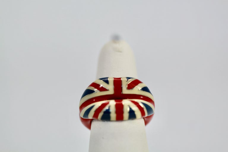 Solange Azagury Partridge "Hot Lips" Enamel Union Jack Ring For Sale at ...