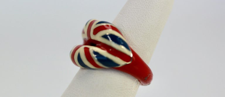 Solange Azagury Partridge "Hot Lips" Enamel Union Jack Ring For Sale at ...