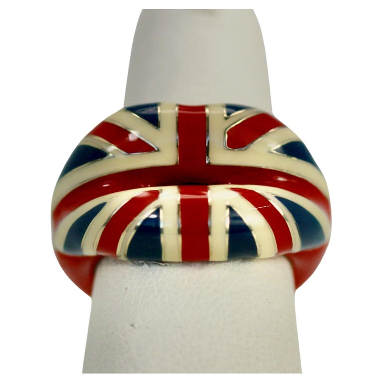 Solange Azagury Partridge "Hot Lips" Enamel Union Jack Ring For Sale at ...