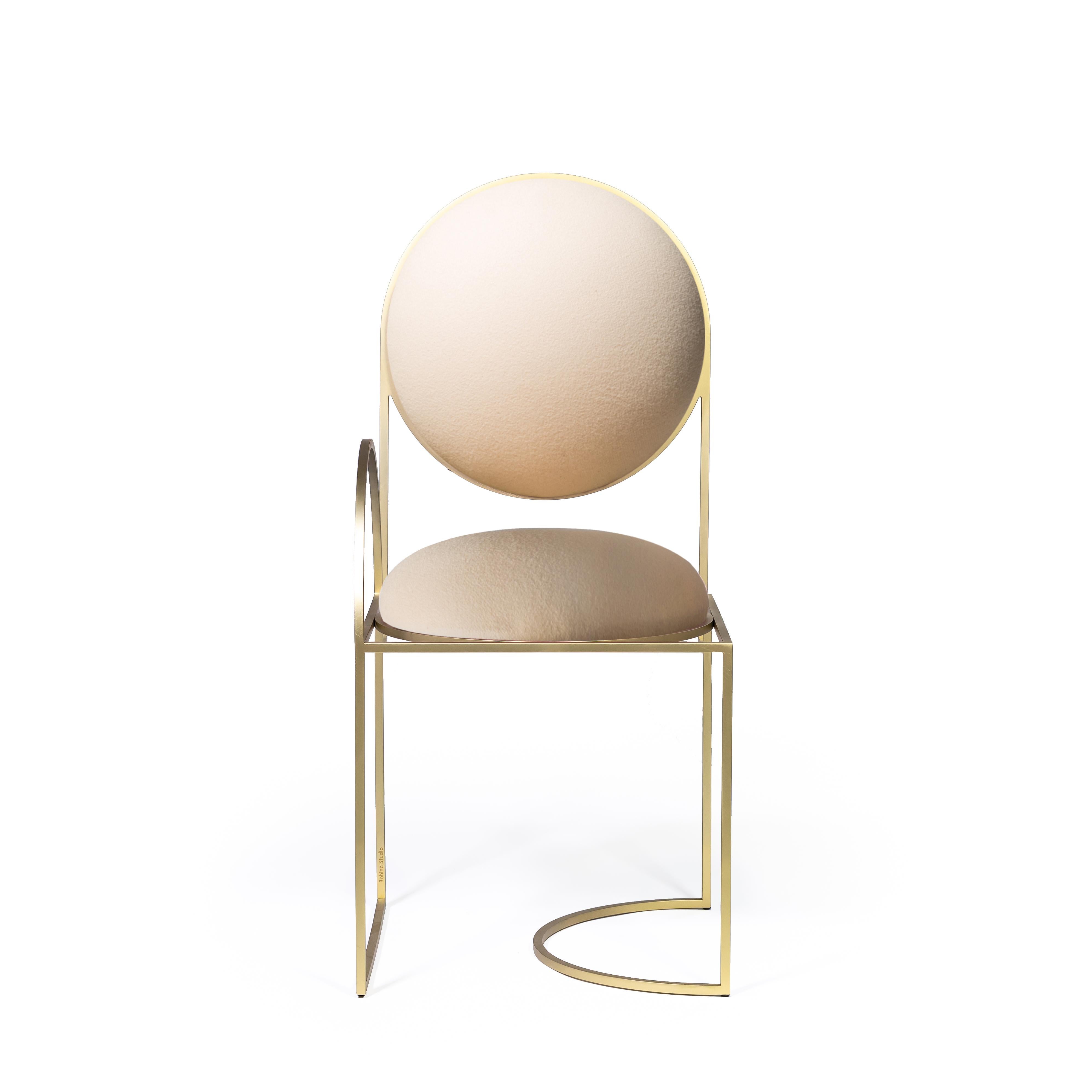 Solar Chair, Cream Wool and Brushed Brass Frame, by Lara Bohinc For ...