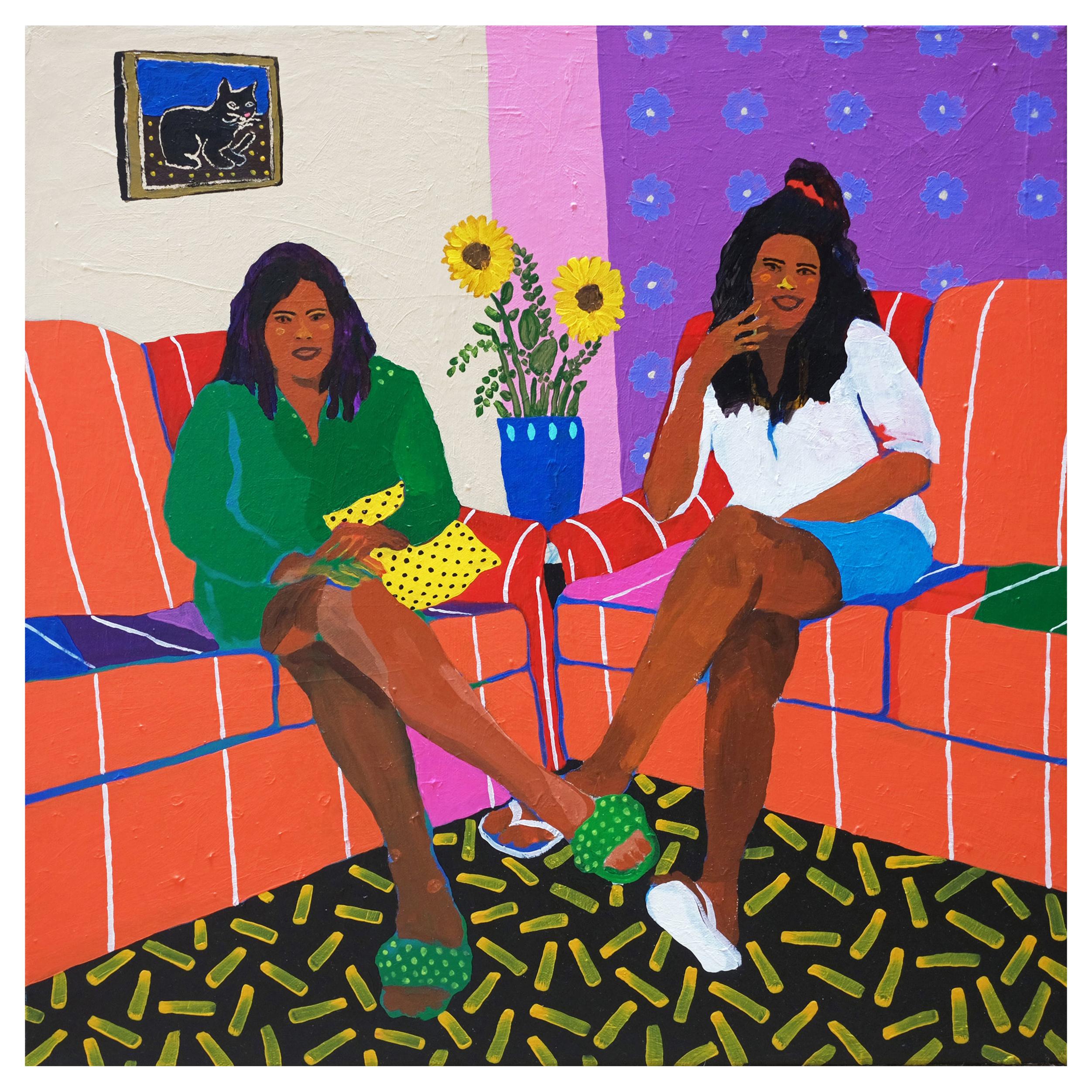 Beautiful Portrait Artistic Mosaic on White Metal Support Holes on Back ...