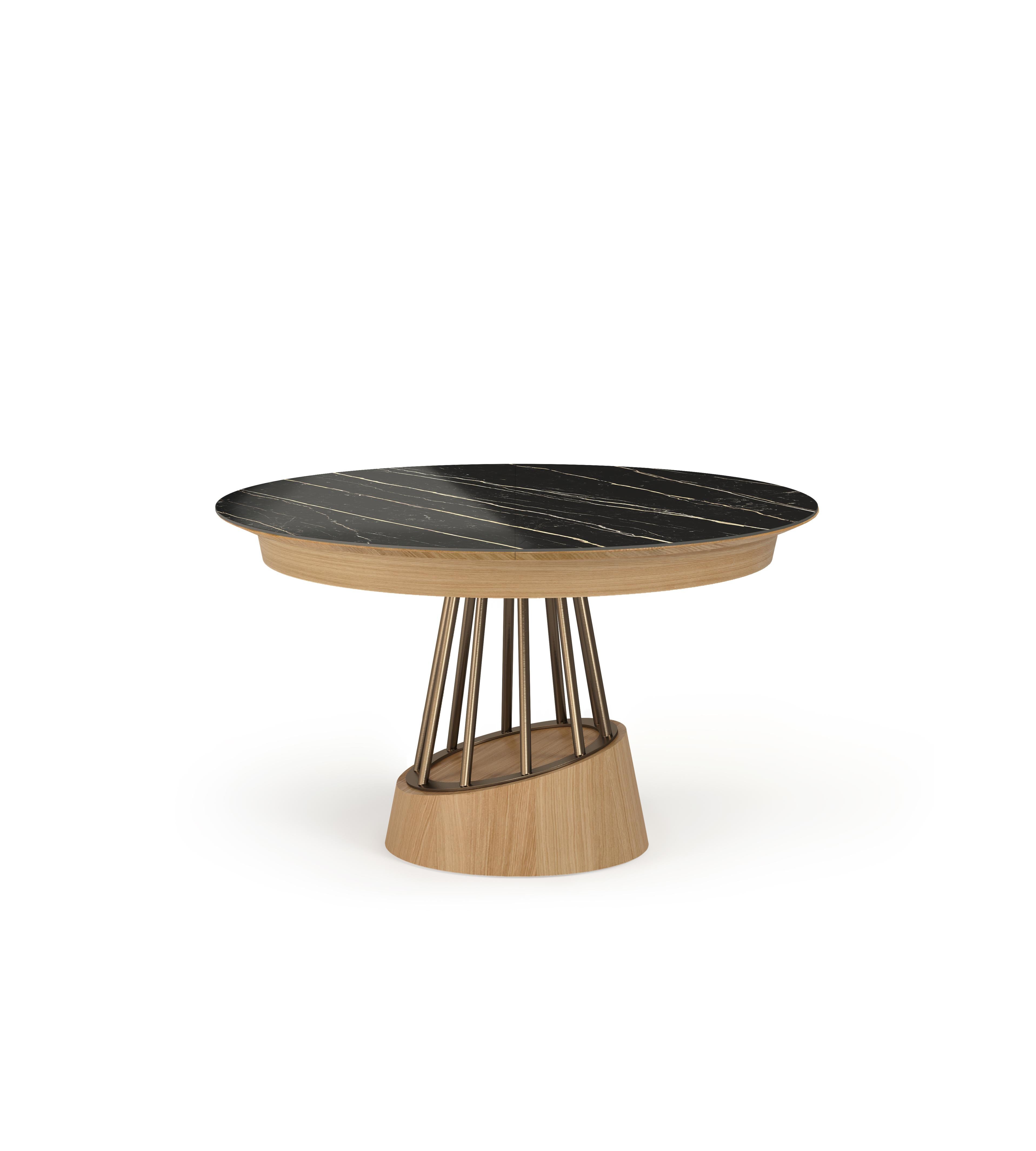 Soleil Round Extensible Dining Table For Sale at 1stDibs