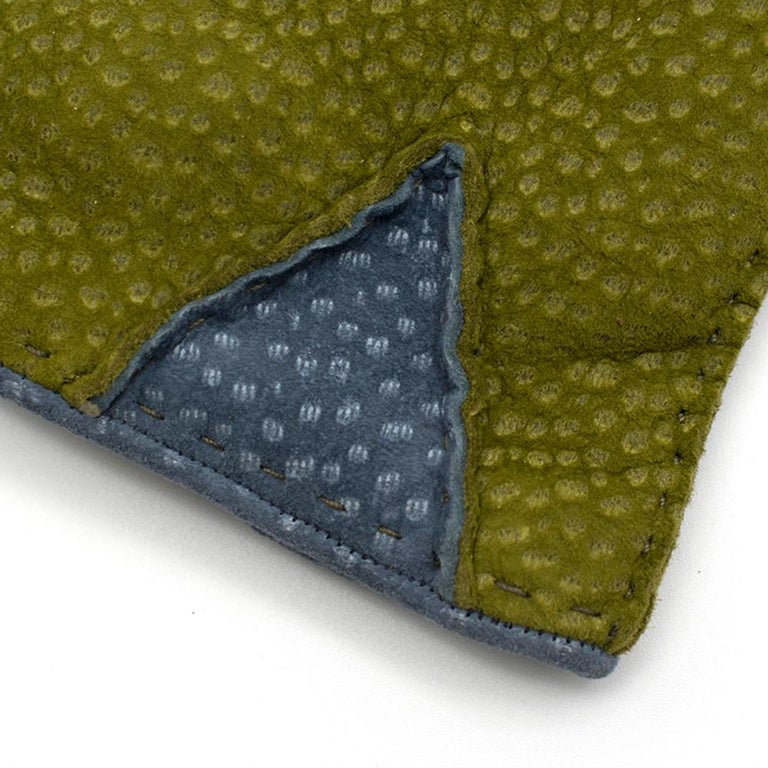 Soli Olive Green Leather and Cashmere interior Gloves SIZE 8.5 at 1stDibs