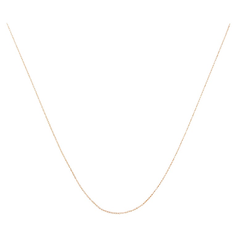 Solid 10K Rose Gold Rope Chain Necklace Unisex Chain For Sale at 1stDibs