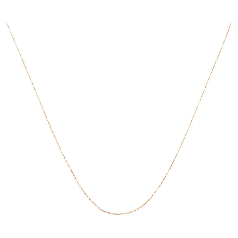 Solid 10k Rose Gold Slim and Dainty Unisex Rope Chain Necklace, Chain ...