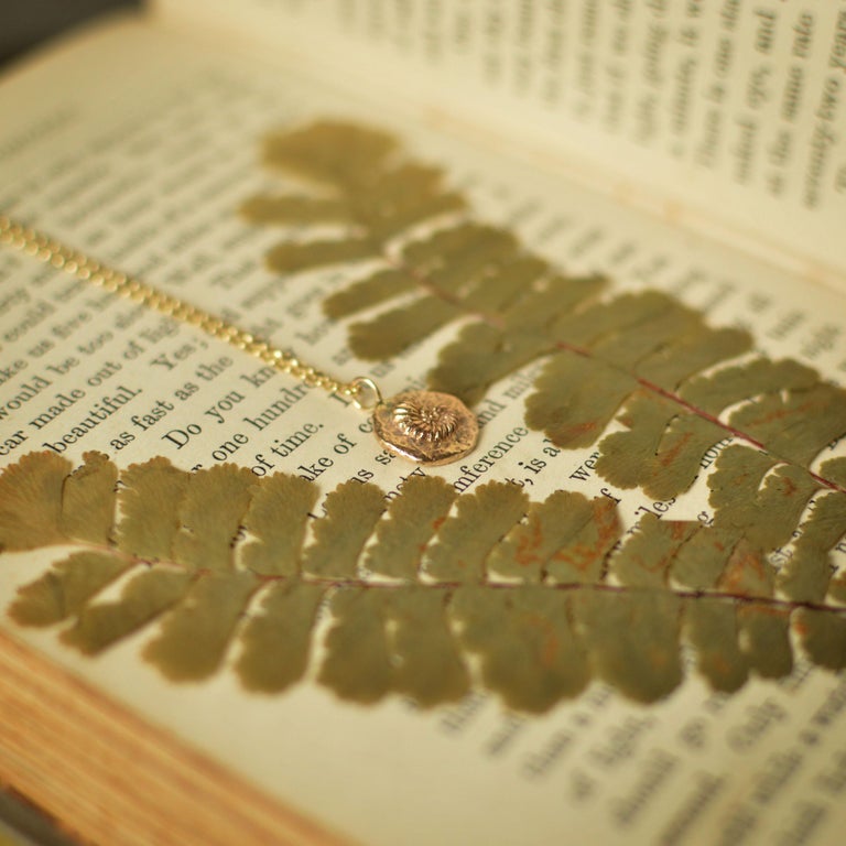 Solid 18 Carat Gold Ammonite Pendant by Lucy Stopes-Roe For Sale at 1stDibs
