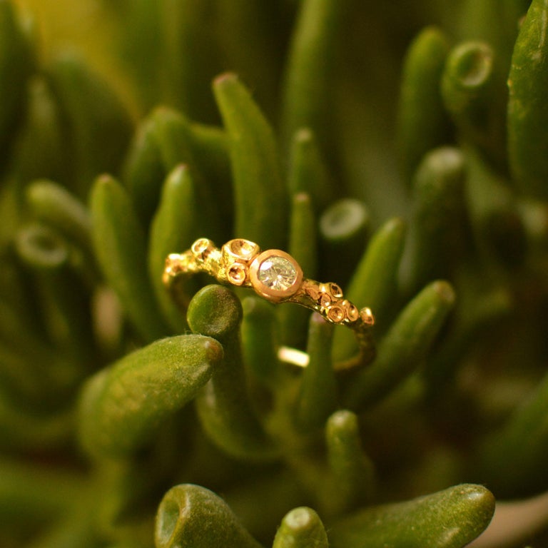 Solid 18 Carat Gold Barnacle Diamond Ring For Sale at 1stDibs