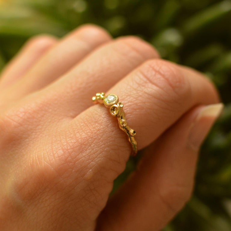 Solid 18 Carat Gold Barnacle Diamond Ring For Sale at 1stDibs