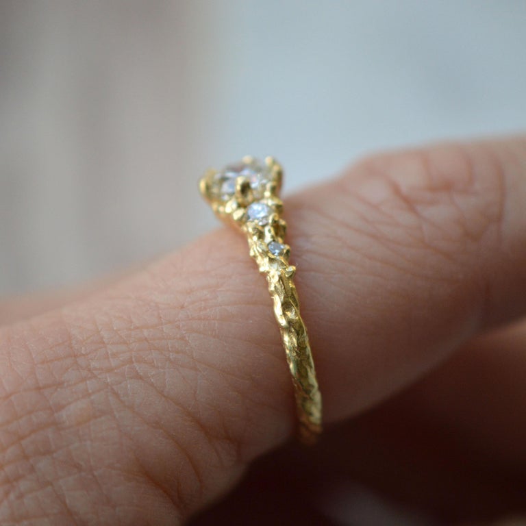 Solid 18 Carat Gold Earth Diamond Ring by Lucy Stopes-Roe For Sale at ...