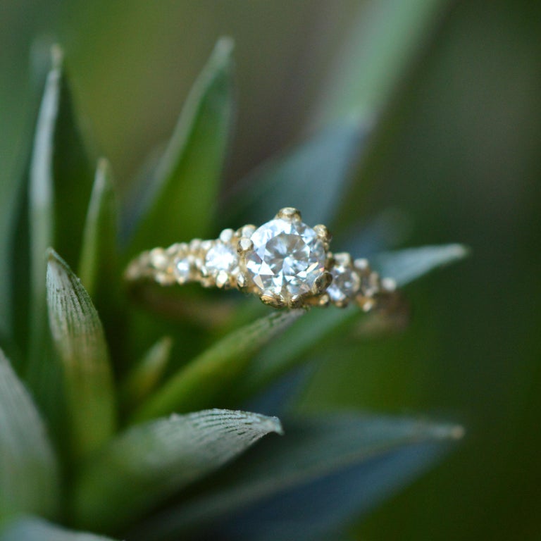 Solid 18 Carat Gold Earth Diamond Ring by Lucy Stopes-Roe For Sale at ...
