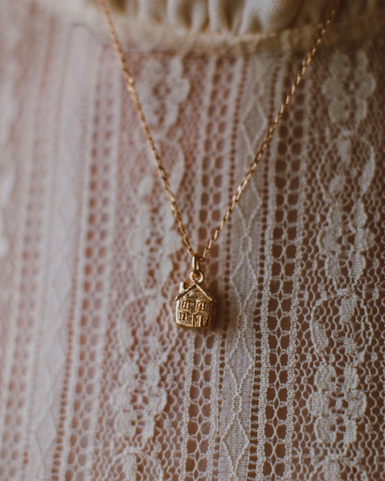 Solid 18 Carat Gold Littlest Cottage Pendant By Lucy Stopes-Roe For ...