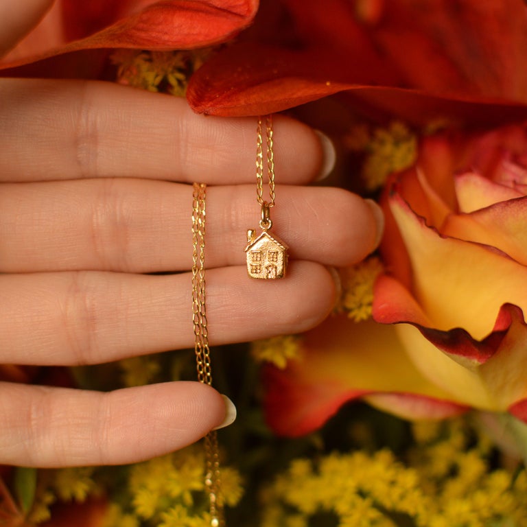 Solid 18 Carat Gold Littlest Cottage Pendant By Lucy Stopes-Roe For ...