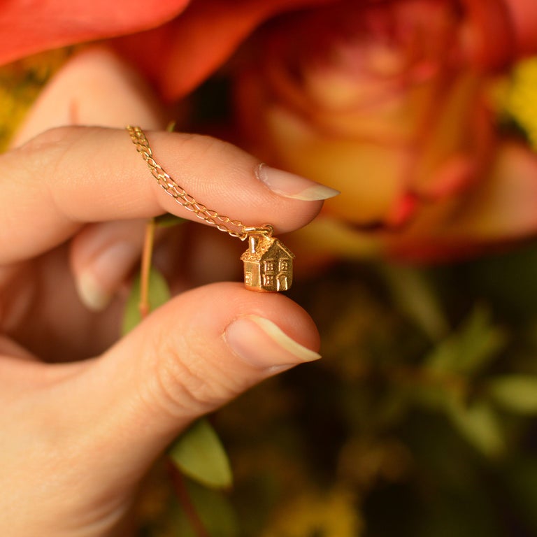 Solid 18 Carat Gold Littlest Cottage Pendant By Lucy Stopes-Roe For ...