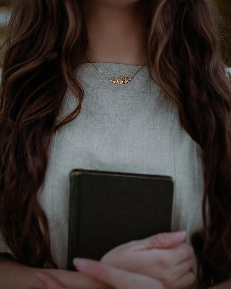 Solid 18 Carat Gold Mushroom Patch Necklace by Lucy Stopes-Roe For Sale ...