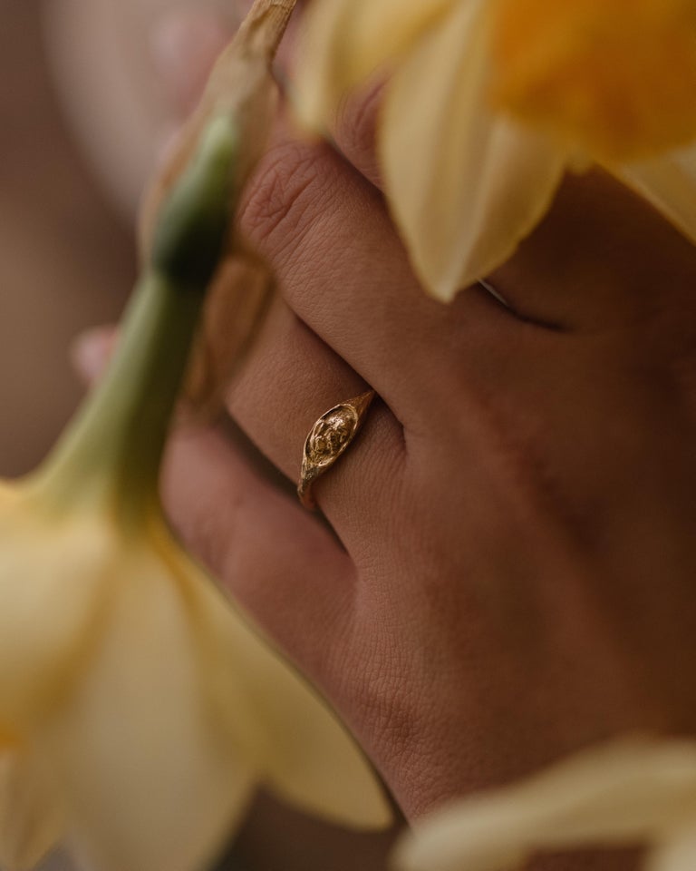 Solid 18 Carat Gold Rabbit Signet Ring by Lucy Stopes-Roe For Sale at 1stDibs