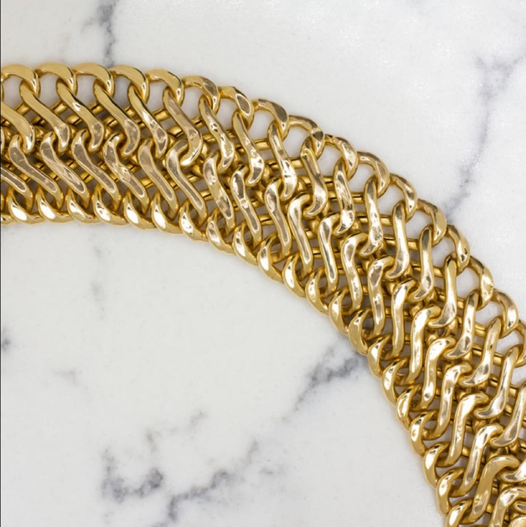 Solid 18 Carats Yellow Gold Double Row Chain 20.59 Grams For Sale at ...