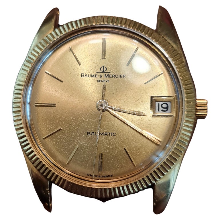 Solid 18k Baume Mercier Baumatic For Sale at 1stDibs