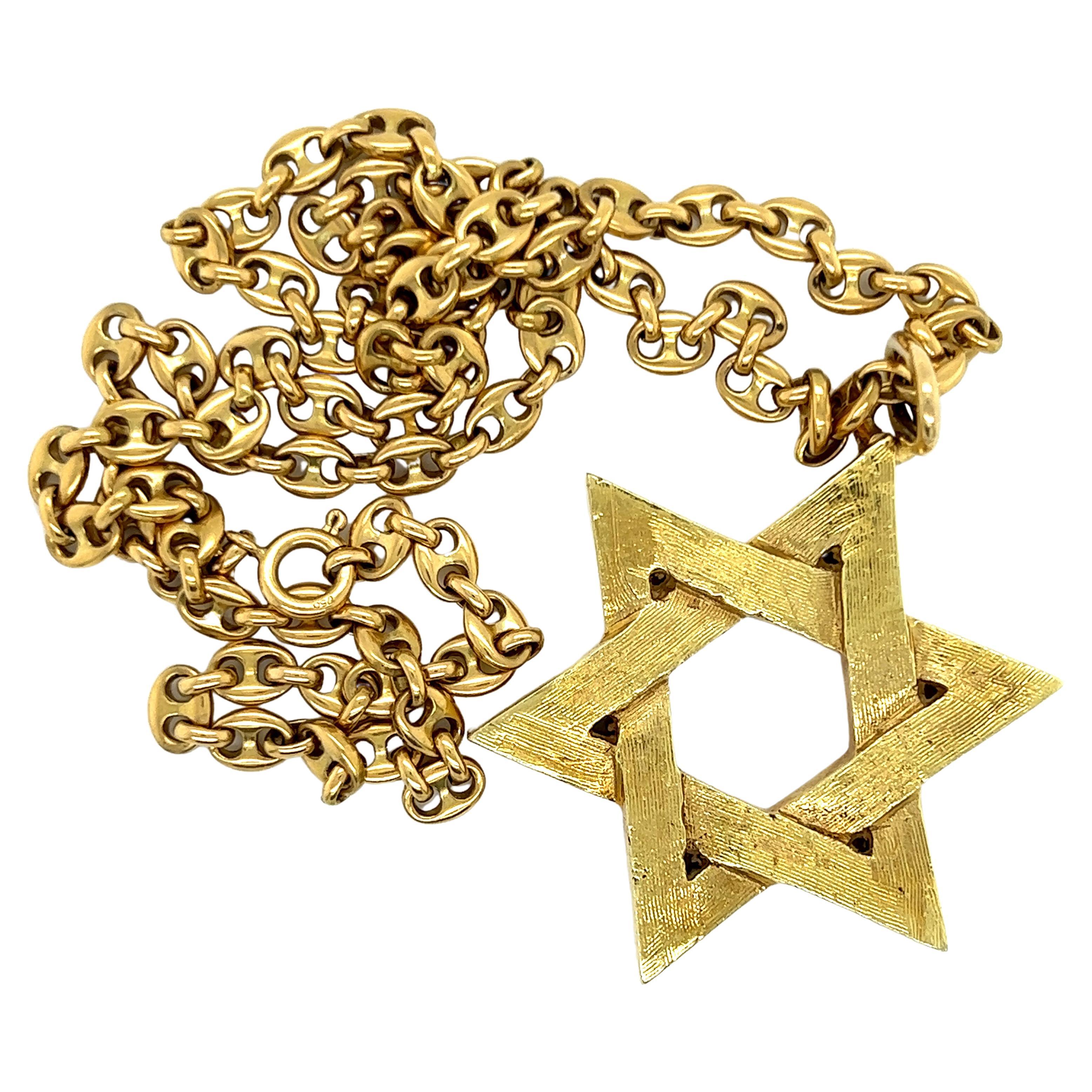 Star of David Solid 14 Karat Yellow Gold Fine Pendant Charm Designer at ...
