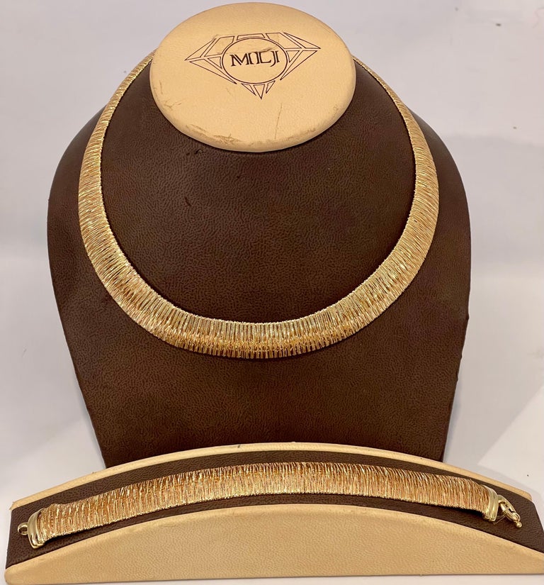 Solid 18Kt Yellow Gold Cleopatra Collar Bib Necklace Choker and ...