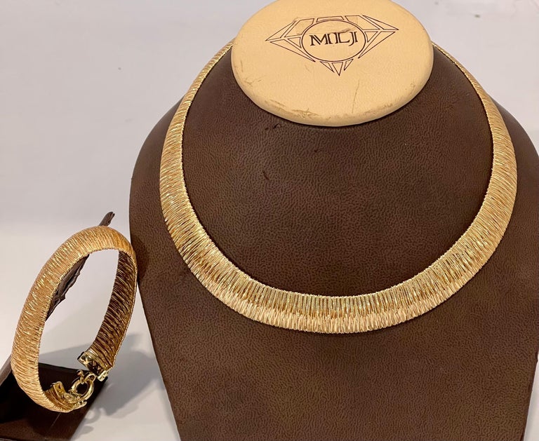 Solid 18Kt Yellow Gold Cleopatra Collar Bib Necklace Choker and ...