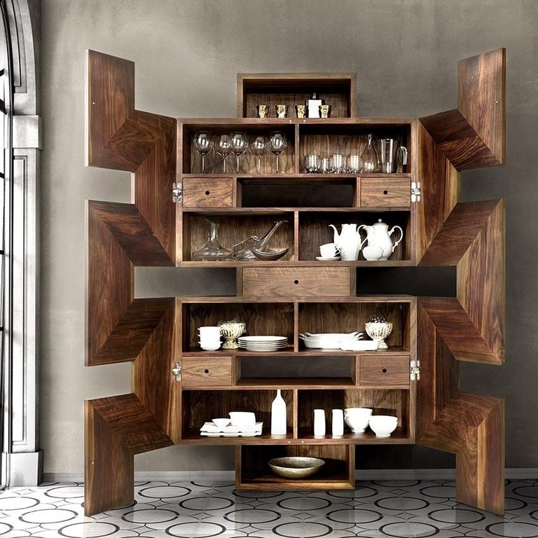 Solid American Walnut Cabinet with Five Drawers For Sale at 1stDibs