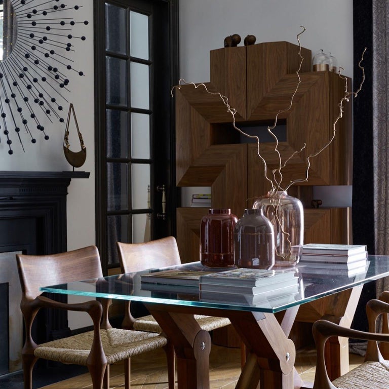 Solid American Walnut Cabinet with Five Drawers For Sale at 1stDibs