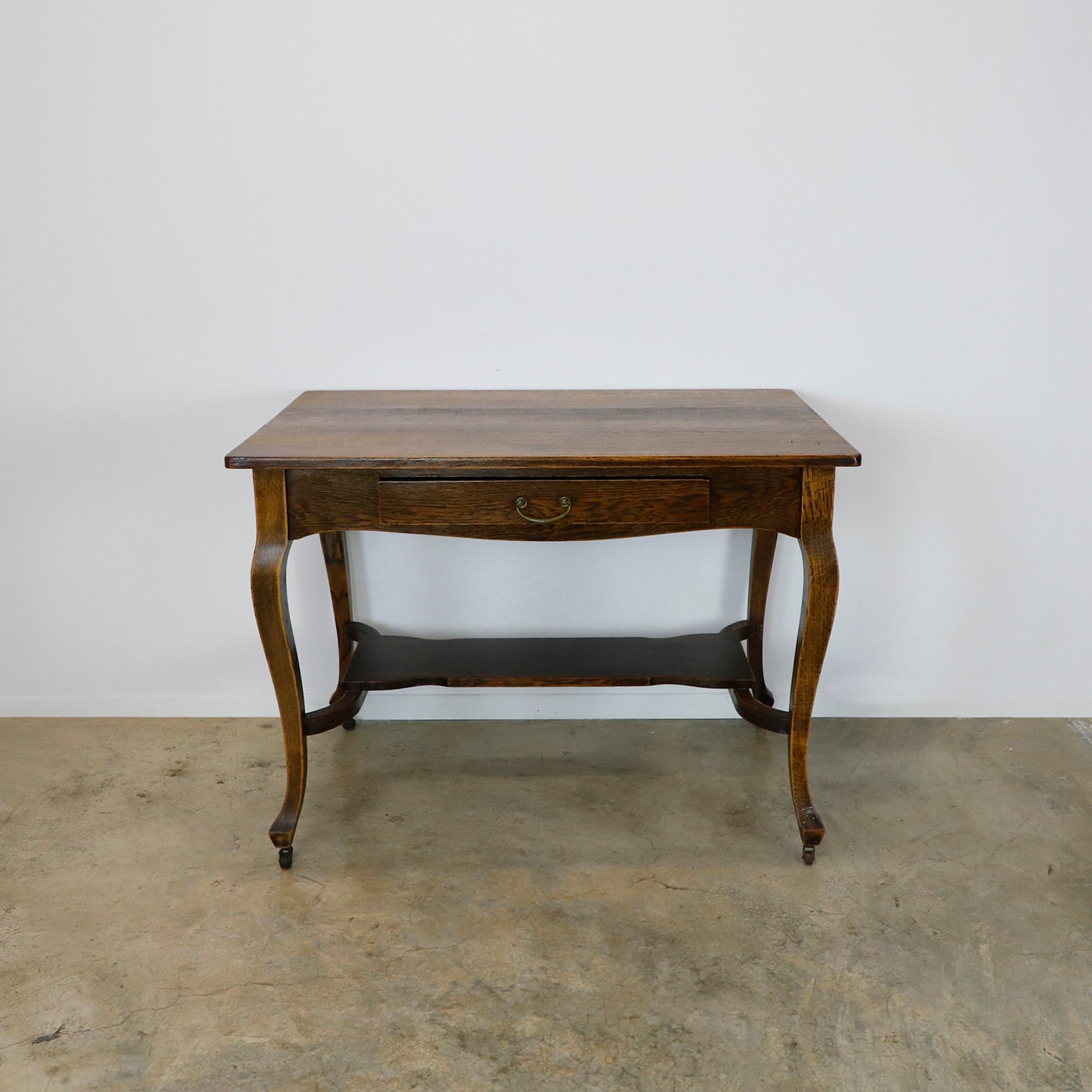Solid Antique Oak Writing Table, circa 1920 For Sale at 1stDibs