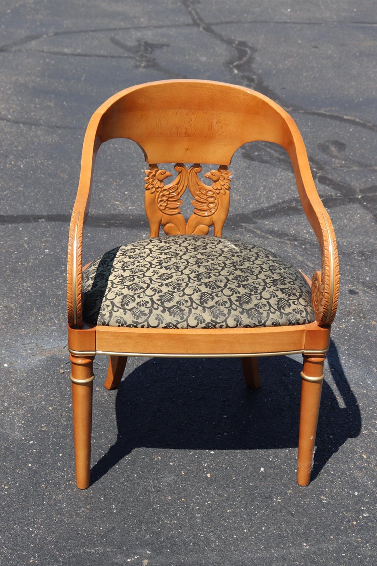 Solid Birch Russian Style Dual Eagle Back Barrel Shaped Armchair For ...