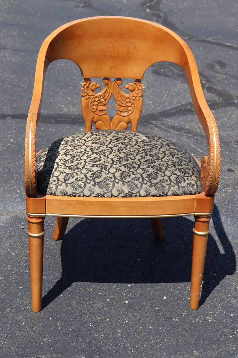 Solid Birch Russian Style Dual Eagle Back Barrel Shaped Armchair For ...