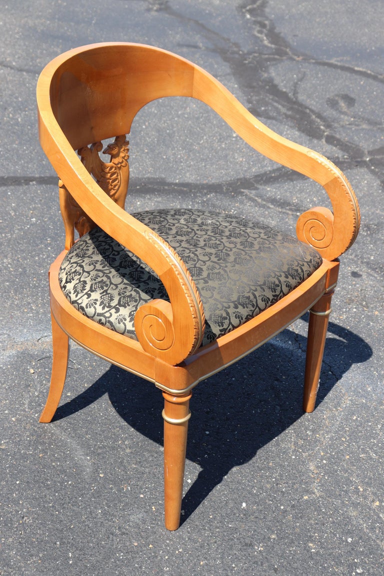 Solid Birch Russian Style Dual Eagle Back Barrel Shaped Armchair For ...
