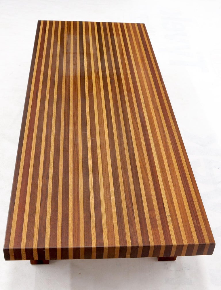 Solid Block Walnut and Oak Rectangular Low Coffee Table at 1stDibs ...